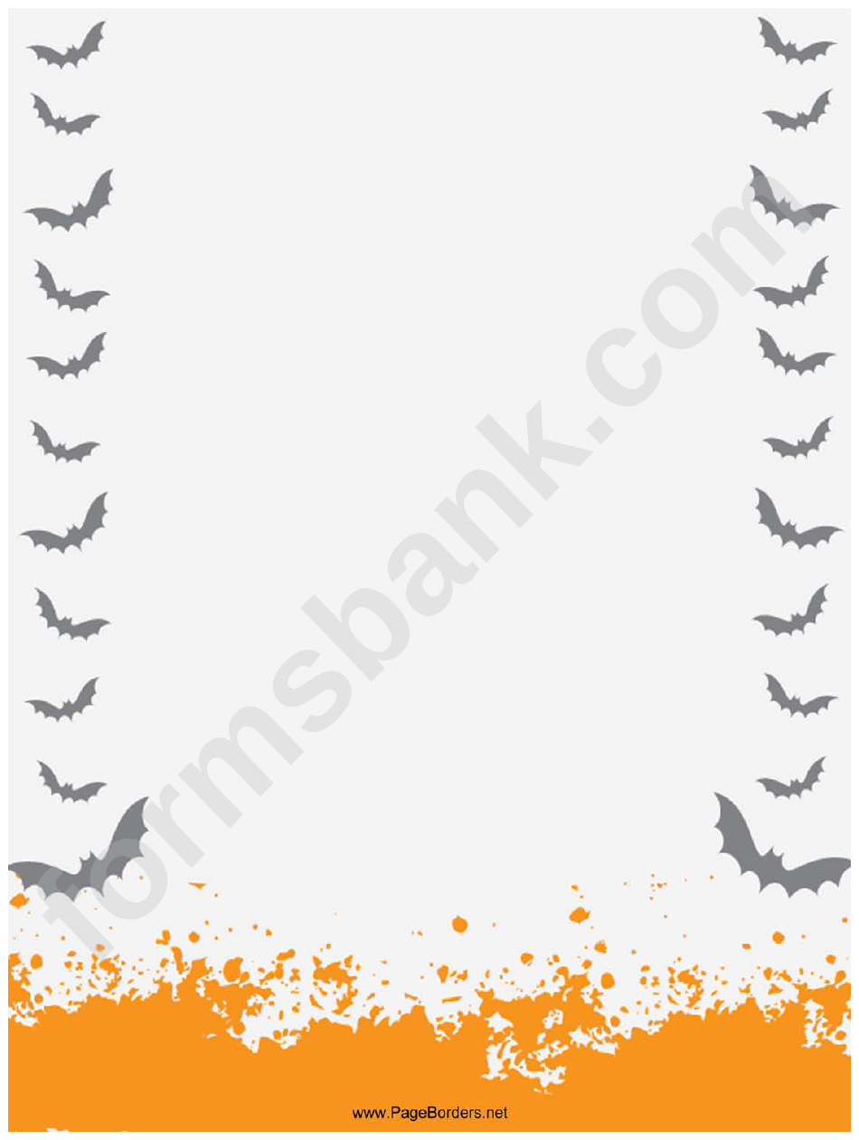 Bats Page Border Templates printable pdf download
