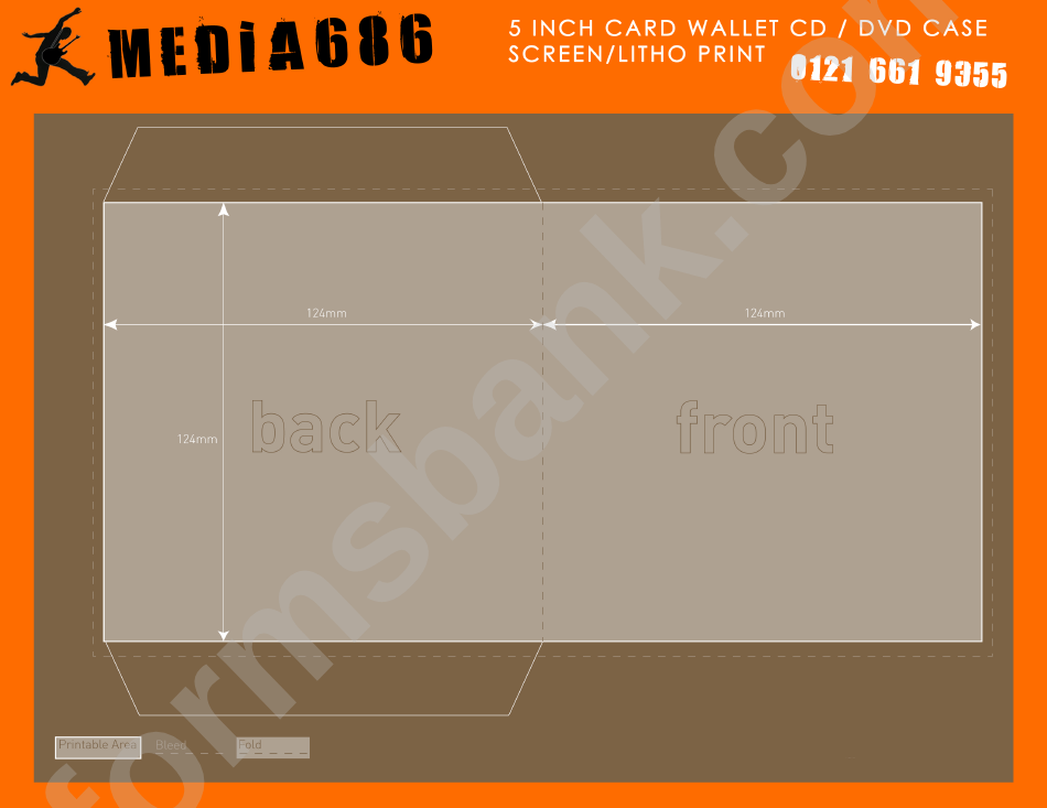 5 Inch Cd/dvd Card Wallet Template printable pdf download