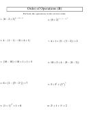 Order Of Operations Worksheet With Answer Key printable pdf download