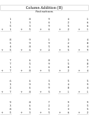 Column Addition Worksheet With Answer Key printable pdf download