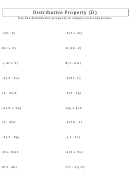Distributive Property Simplifying Numerical Expressions Worksheet With ...