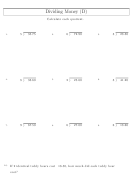 Dividing Money Worksheet With Answer Key printable pdf download