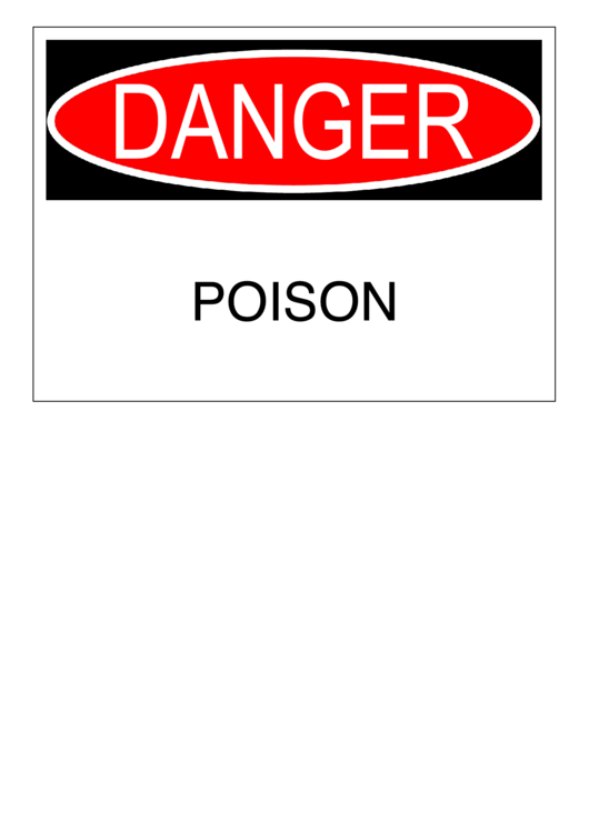 Poison Warning Sign Template printable pdf download