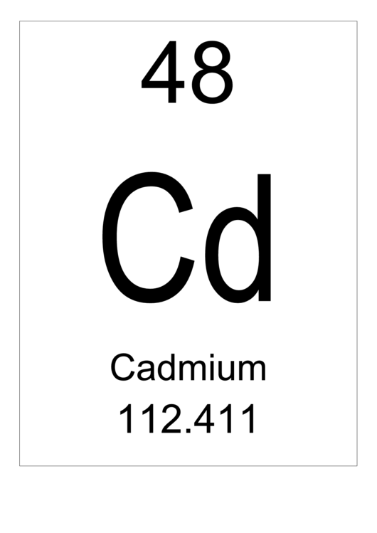 Element 048 - Cadmium printable pdf download