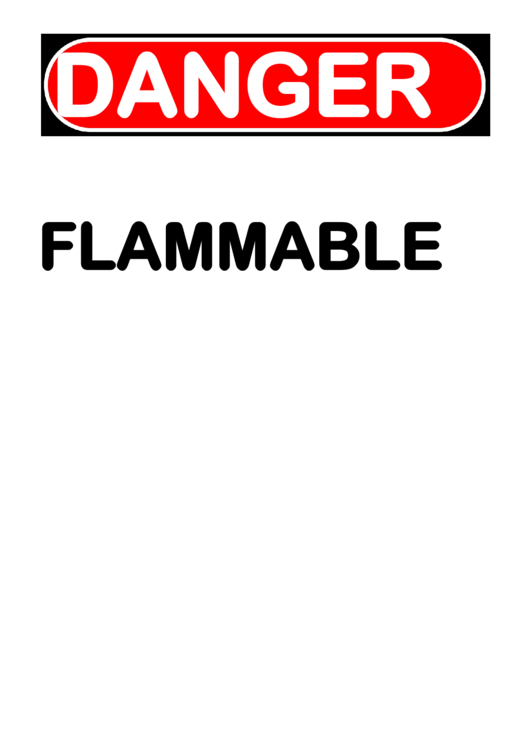 Danger Flammable Warning Sign Template printable pdf download