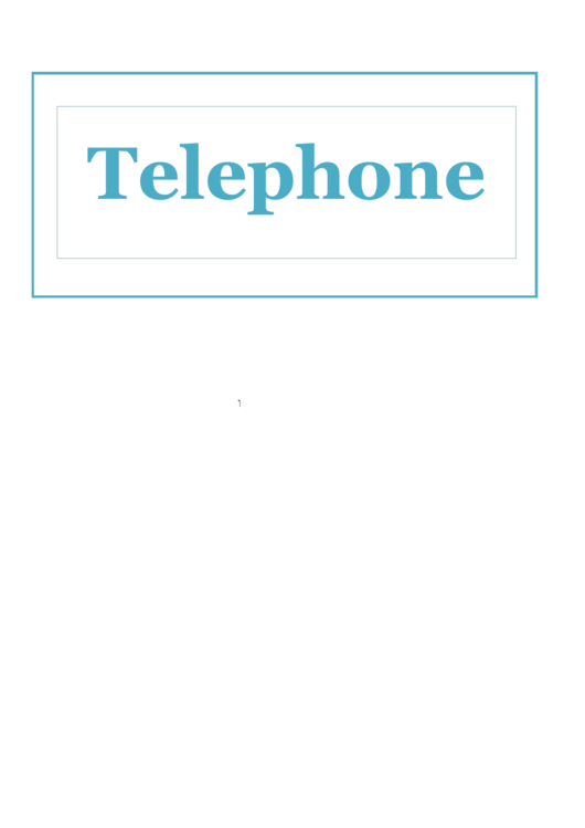 Telephone Sign printable pdf download