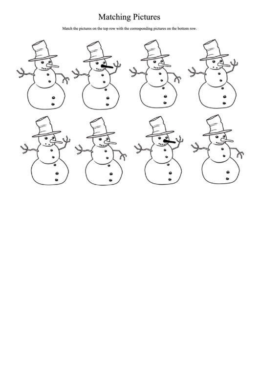 Matching Pictures Snowman printable pdf download