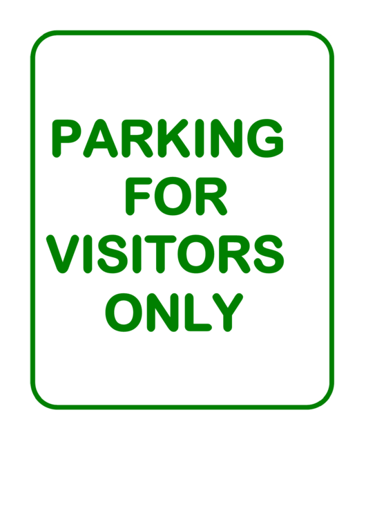 Traffic Parking For Visitors Only printable pdf download