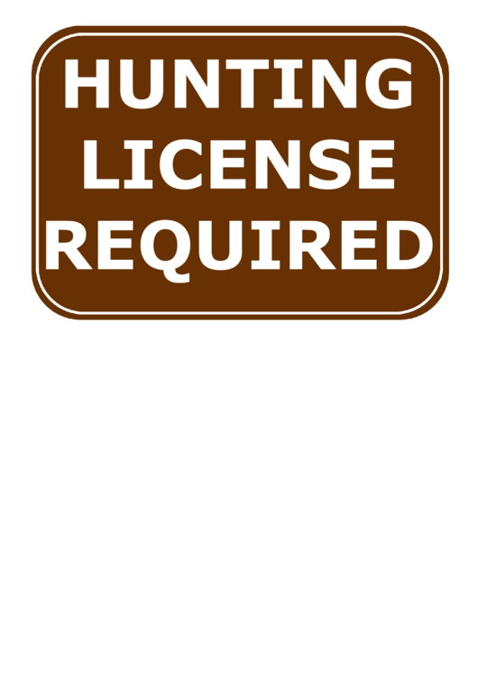 Hunting License Required Sign printable pdf download