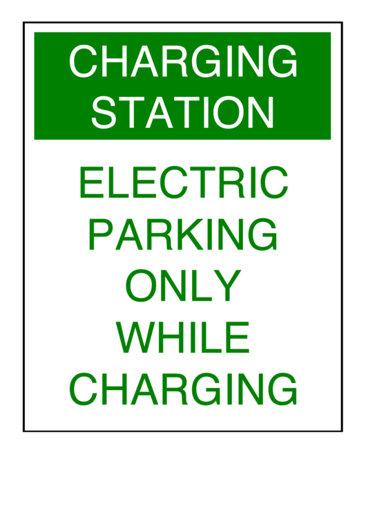 Electric Car Charging Station printable pdf download