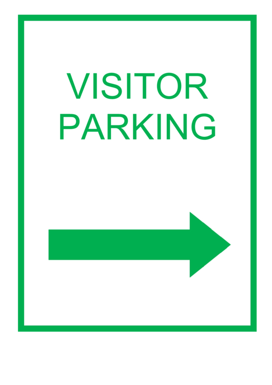Visitor Parking Right Green Sign printable pdf download