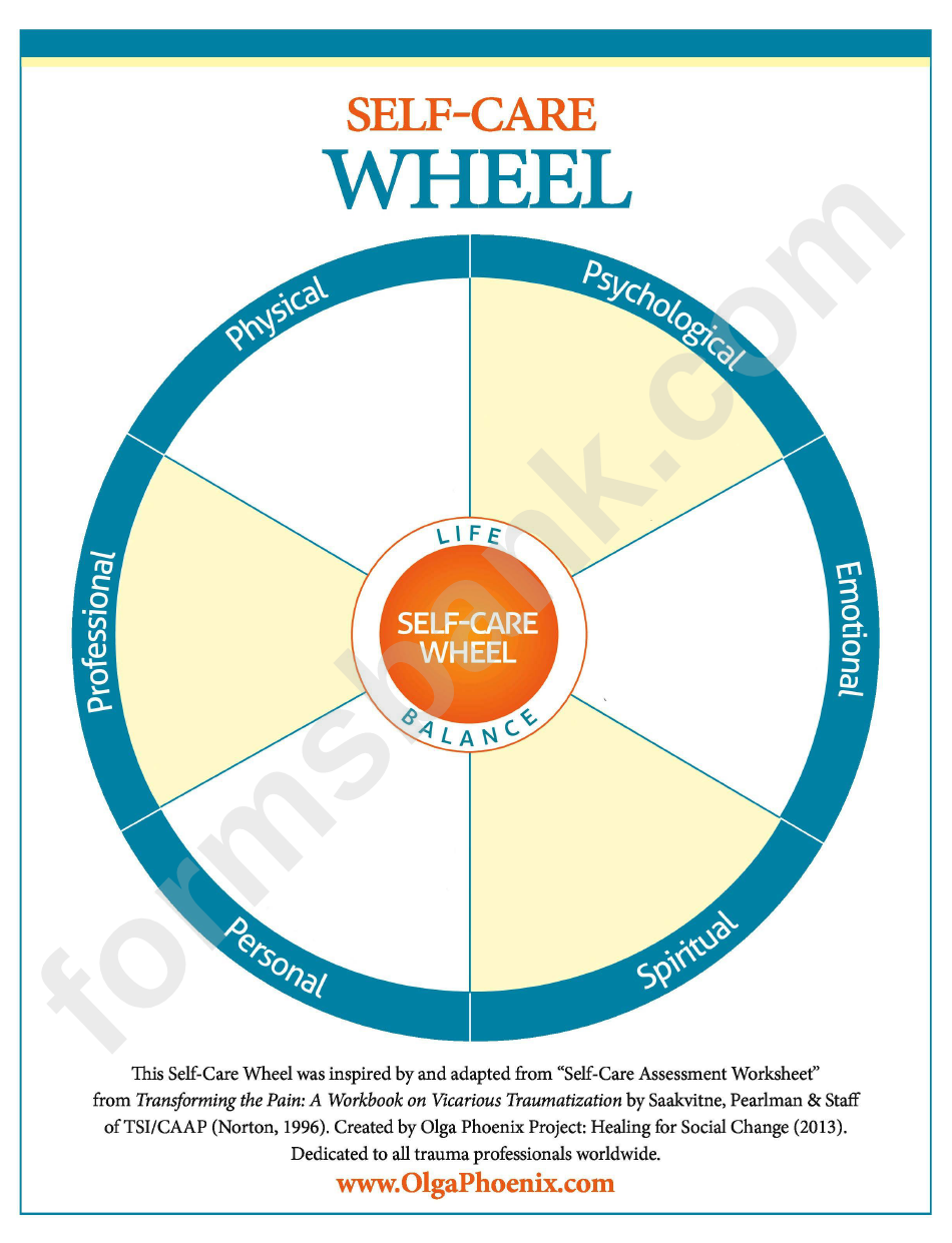 Self Care Wheel Template Printable Pdf Download