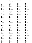 Fry Frequently Used Word List 1- 600 Template printable pdf download