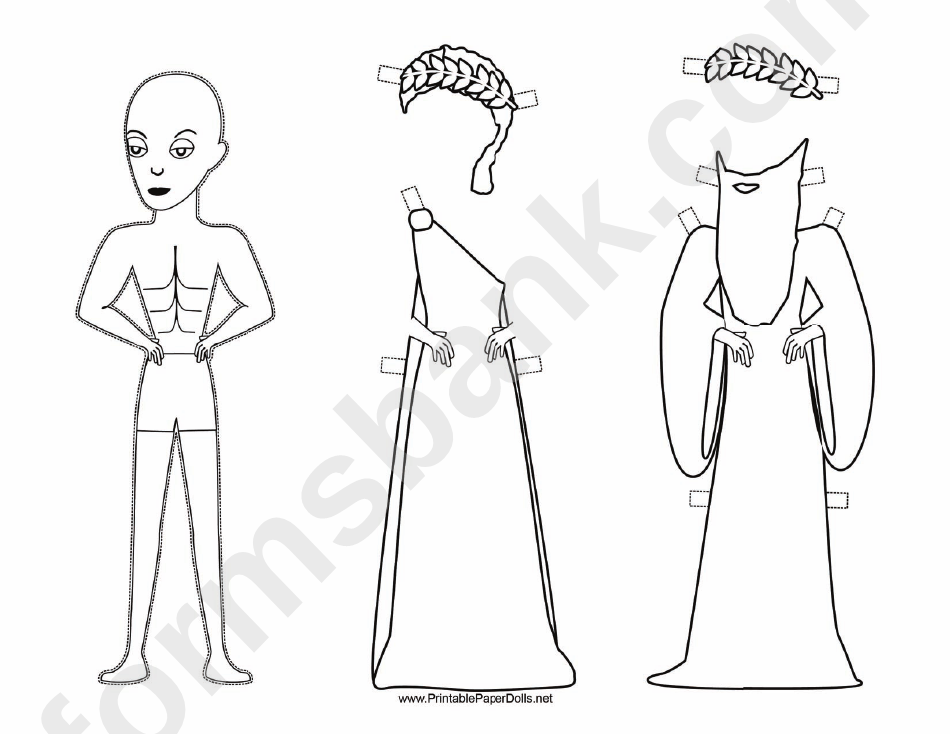 Greek Paper Doll Coloring Pages printable pdf download