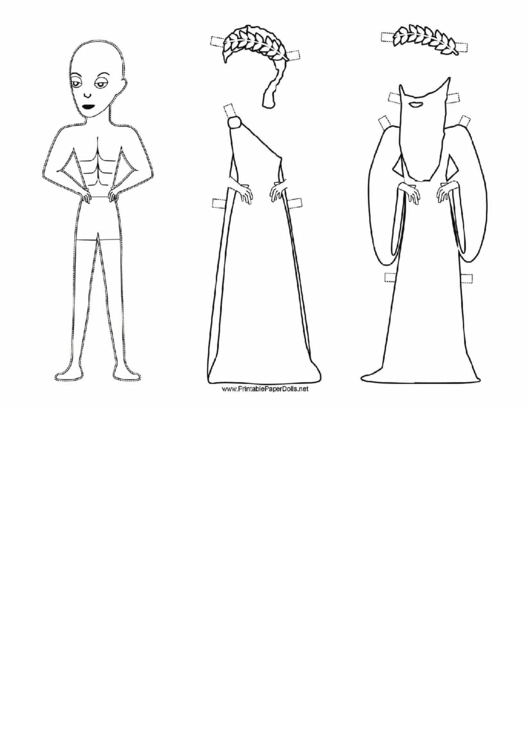 Greek Paper Doll Coloring Pages printable pdf download