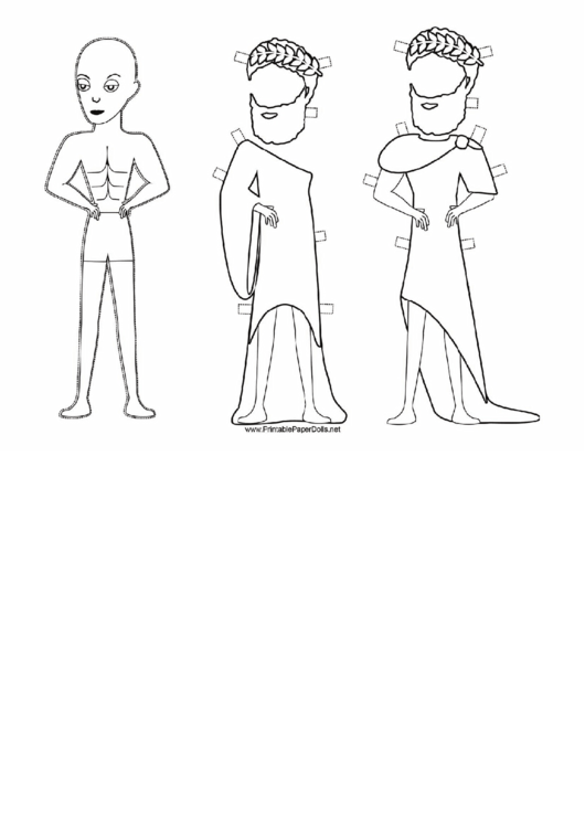Zeus Paper Doll Coloring Pages printable pdf download