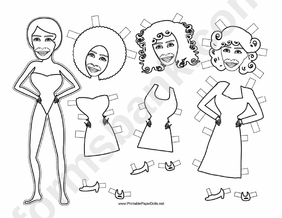 Sher Paper Doll Coloring Pages printable pdf download