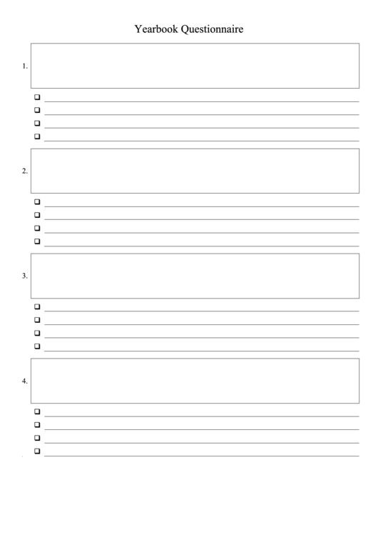 Yearbook Questionnaire Template printable pdf download