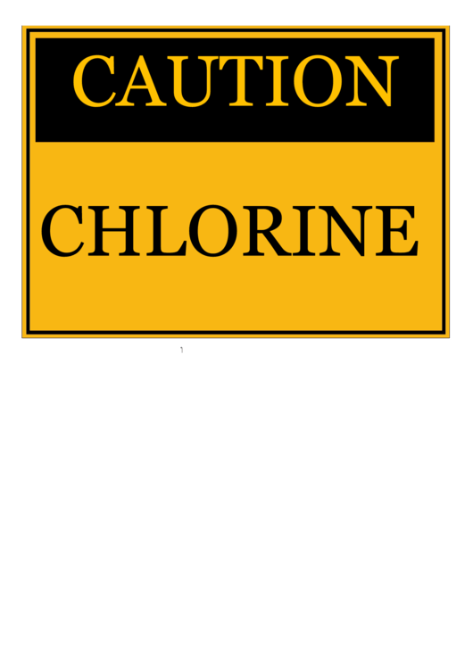 Caution Chlorine printable pdf download