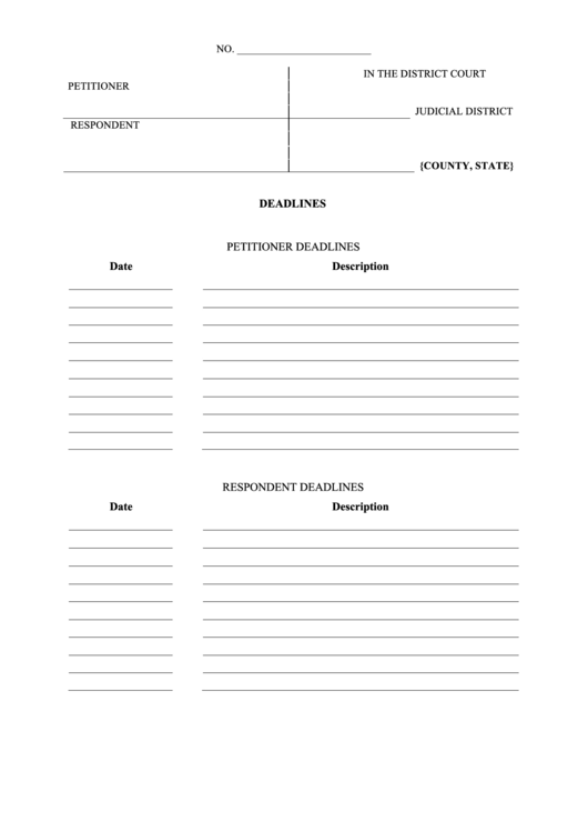 Trial Deadlines printable pdf download