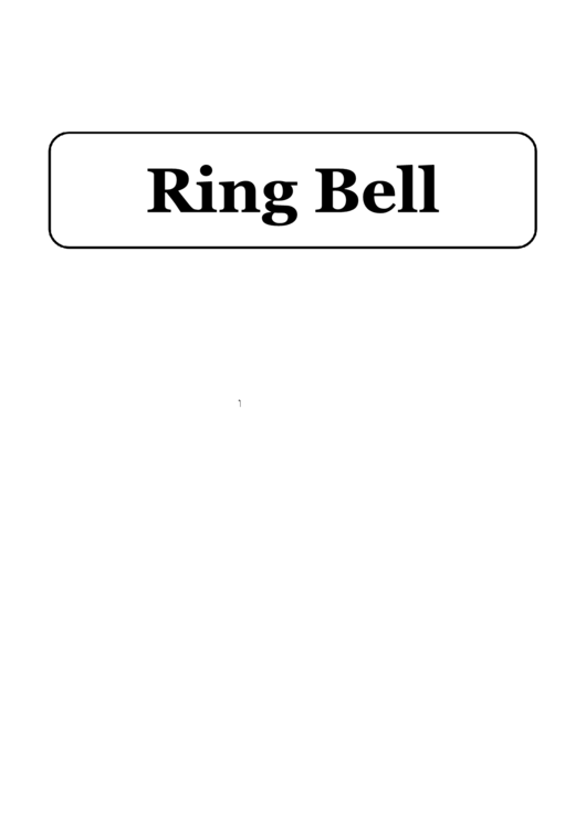Ring Bell Sign printable pdf download