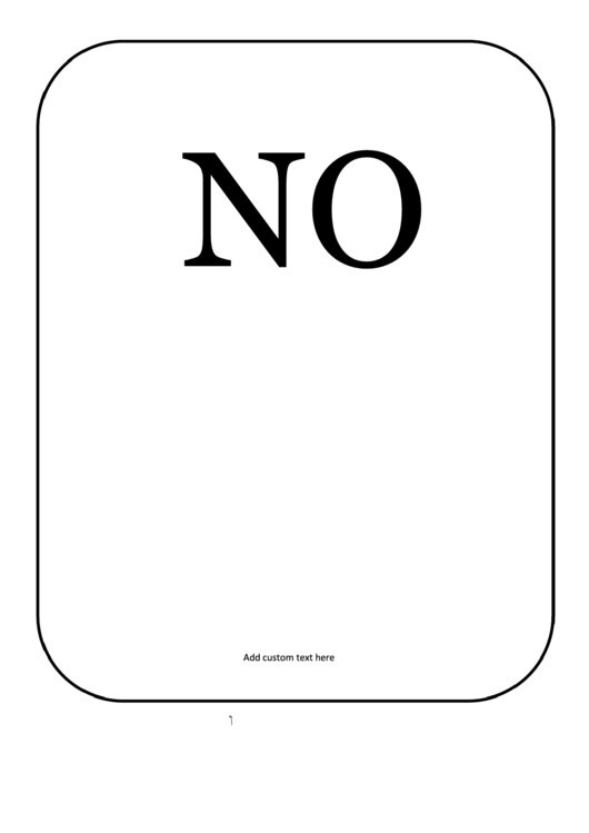 No With Custom Text printable pdf download