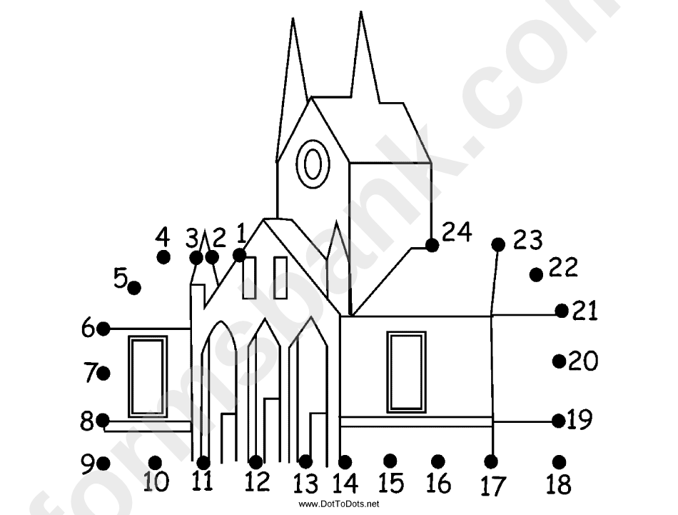 Church Dot-To-Dot Sheet printable pdf download