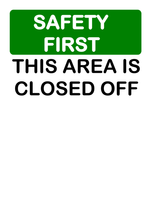 Safety Area Closed Off printable pdf download