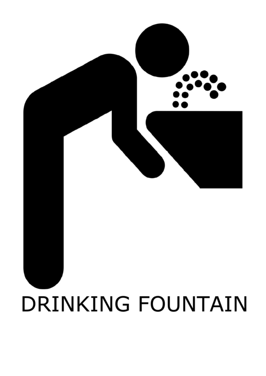Drinking Fountain With Caption Sign printable pdf download
