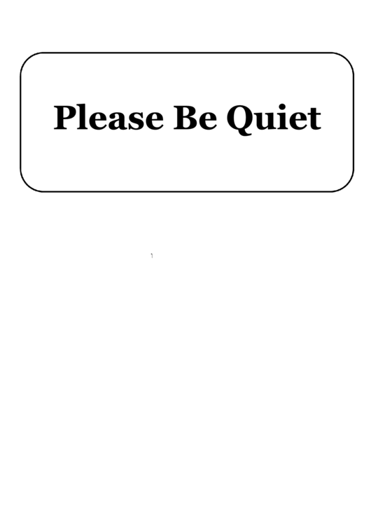 Please Be Quiet printable pdf download