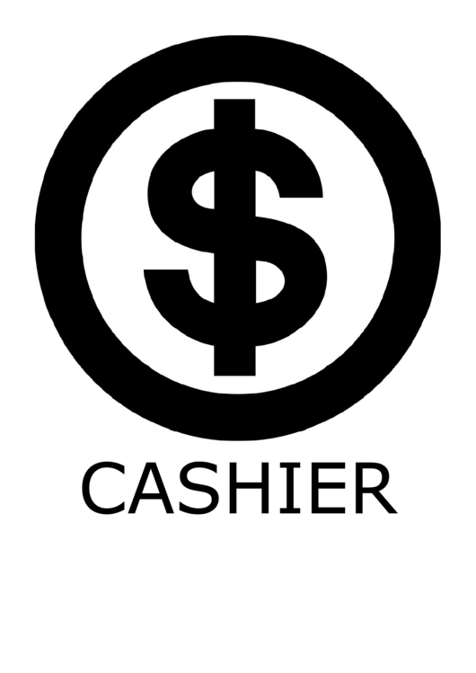 Cashier With Caption Sign printable pdf download