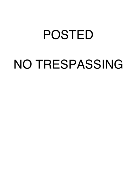 Posted No Trespassing printable pdf download