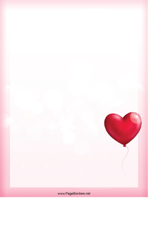 Balloon Heart Border printable pdf download