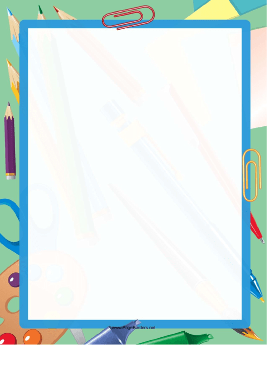 Coloring Pencils Border printable pdf download
