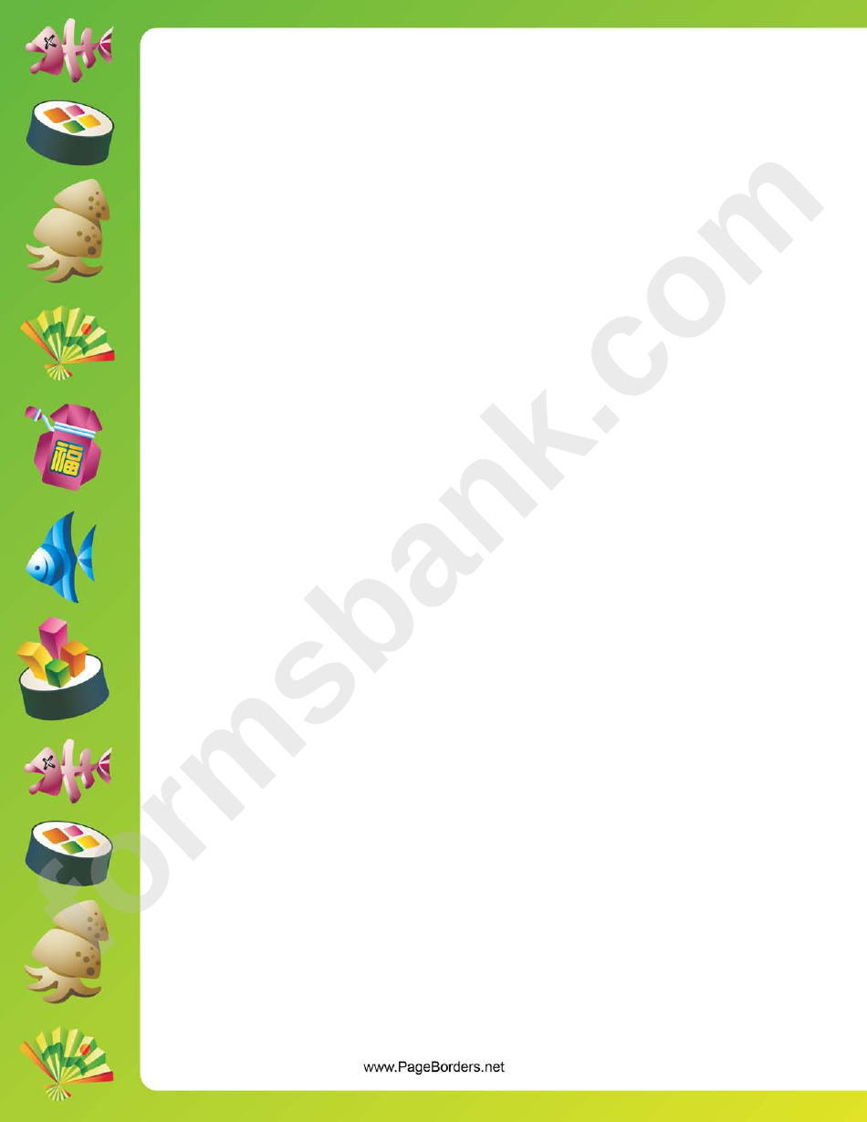 Sushi Page Border Template printable pdf download