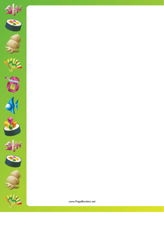 Sushi Page Border Template printable pdf download