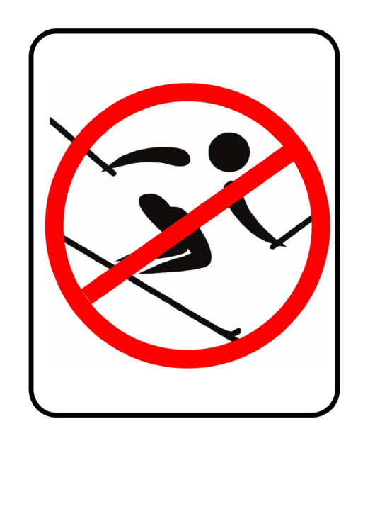 No Skiing Sign printable pdf download