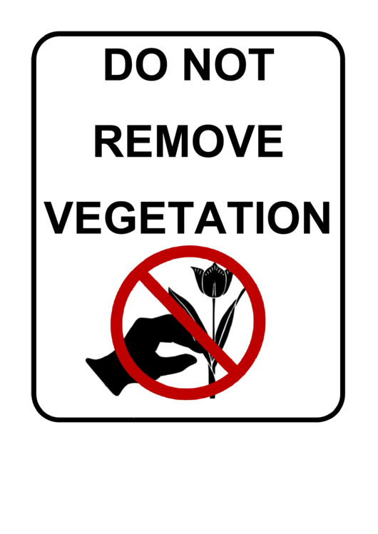 Vegetation Removal Sign printable pdf download