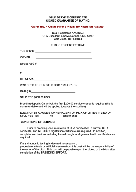 Stud Service Contract Template Printable Word Searches