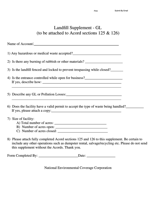 Fillable Landfill Supplement printable pdf download