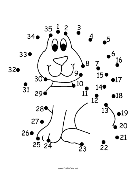 Puppy Dog Dot-To-Dot Sheet printable pdf download