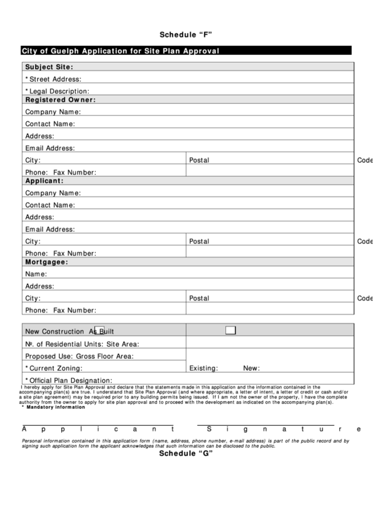 City Of Guelph Site Plan Approval Application printable pdf download