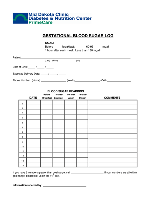 Printable Gestational Diabetes Log Printable Word Searches