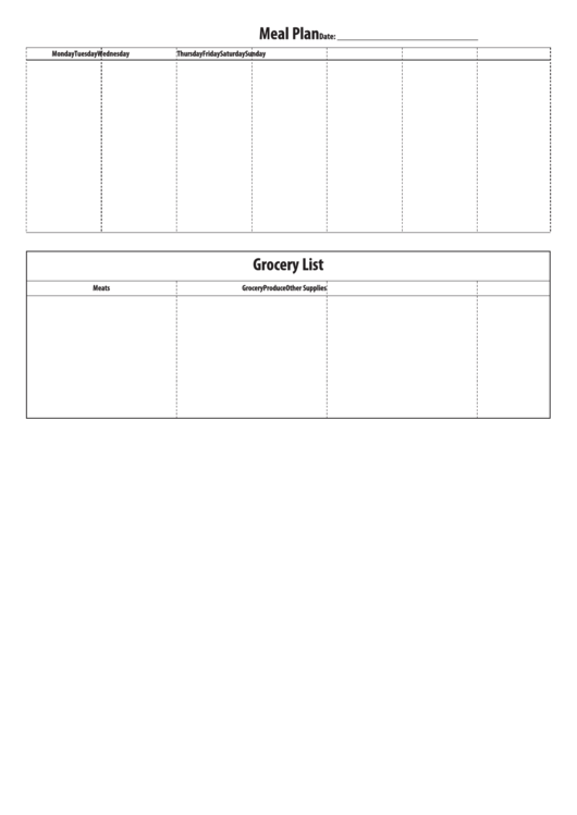 Top 7 Meal Planner With Grocery List Free To Download In PDF Format