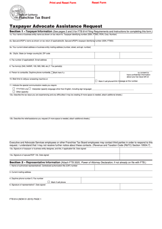 Fillable Taxpayer Advocate Assistance Request printable pdf download