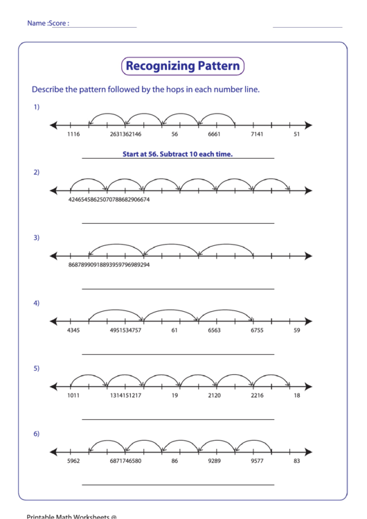 Recognizing Pattern Worksheet printable pdf download