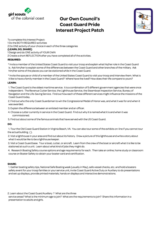 Interest Project Patch printable pdf download