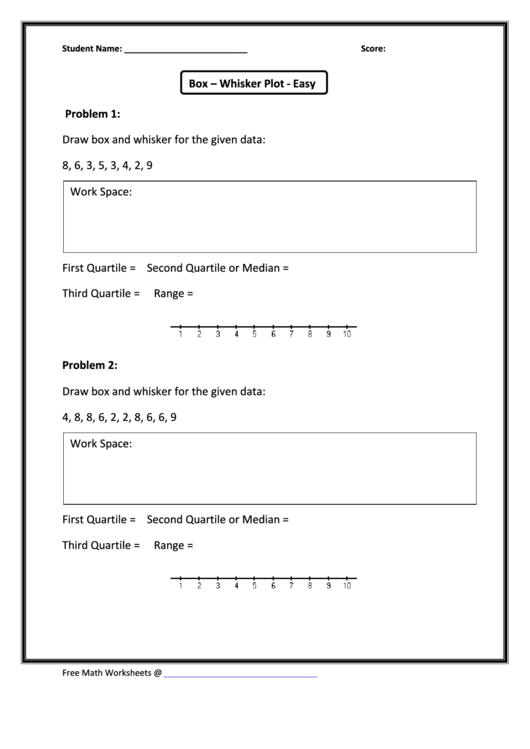 Box Whisker Plot Worksheet Printable Pdf Download