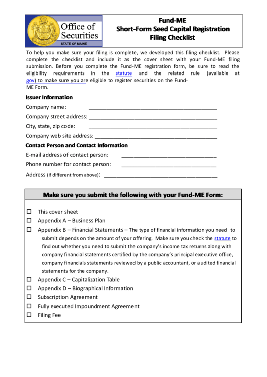 Fillable Fund-Me - Short-Form Seed Capital Registration Filing ...