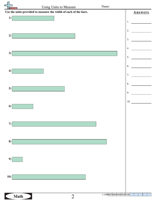 Math Practice Sheets Using Units To Measure printable pdf download
